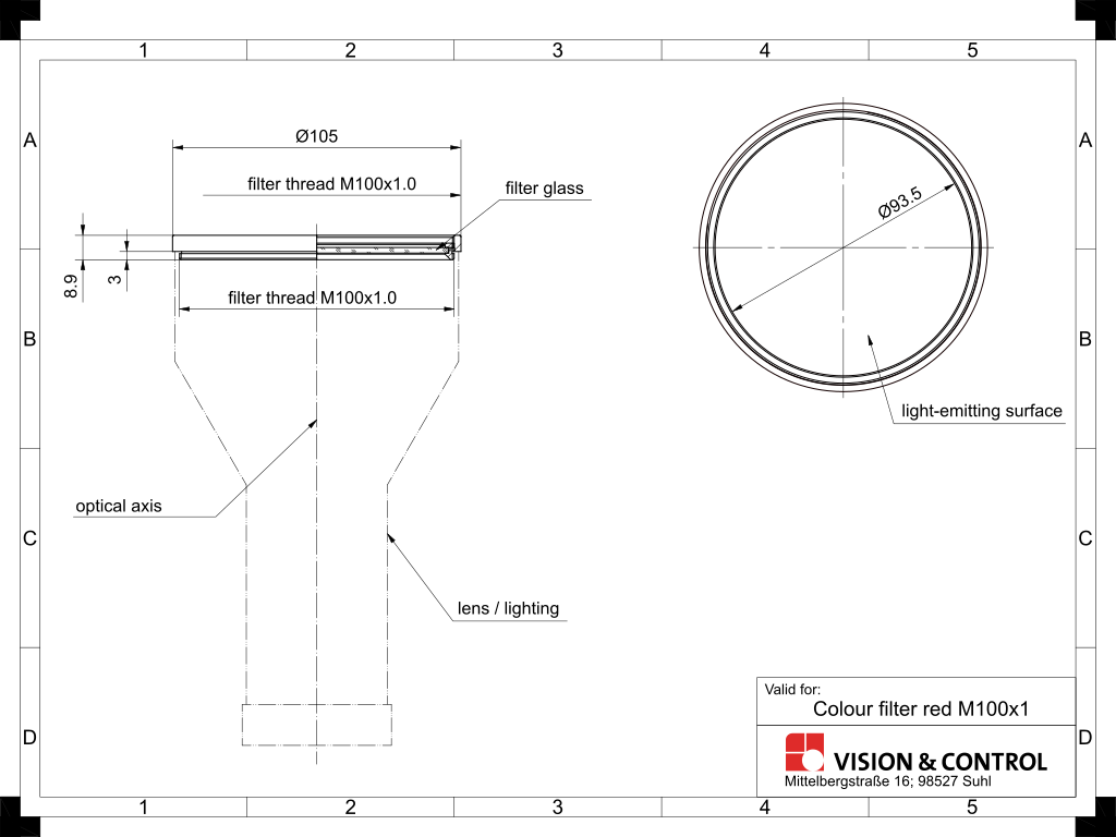 Colour Filter Red - Colour filter red M100x1