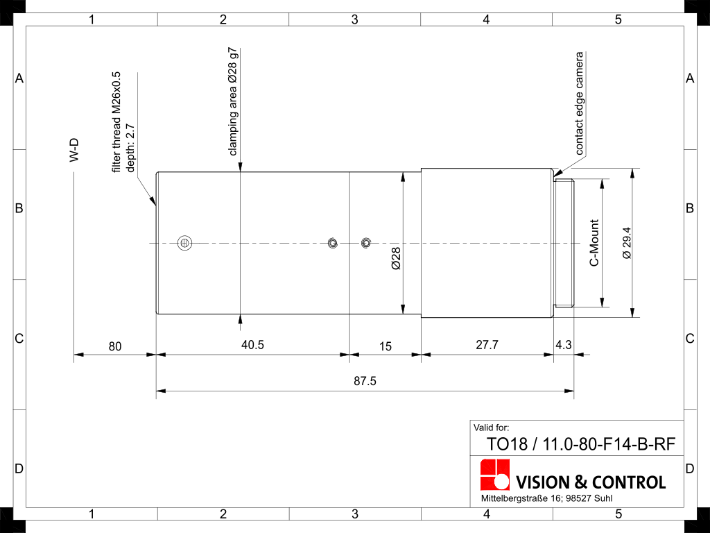 Telecentric lenses vicotar | Vision & Control